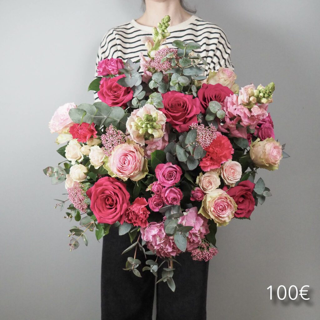 Bouquet de fleurs roses "La Vie en Rose" - Atelier Lavarenne