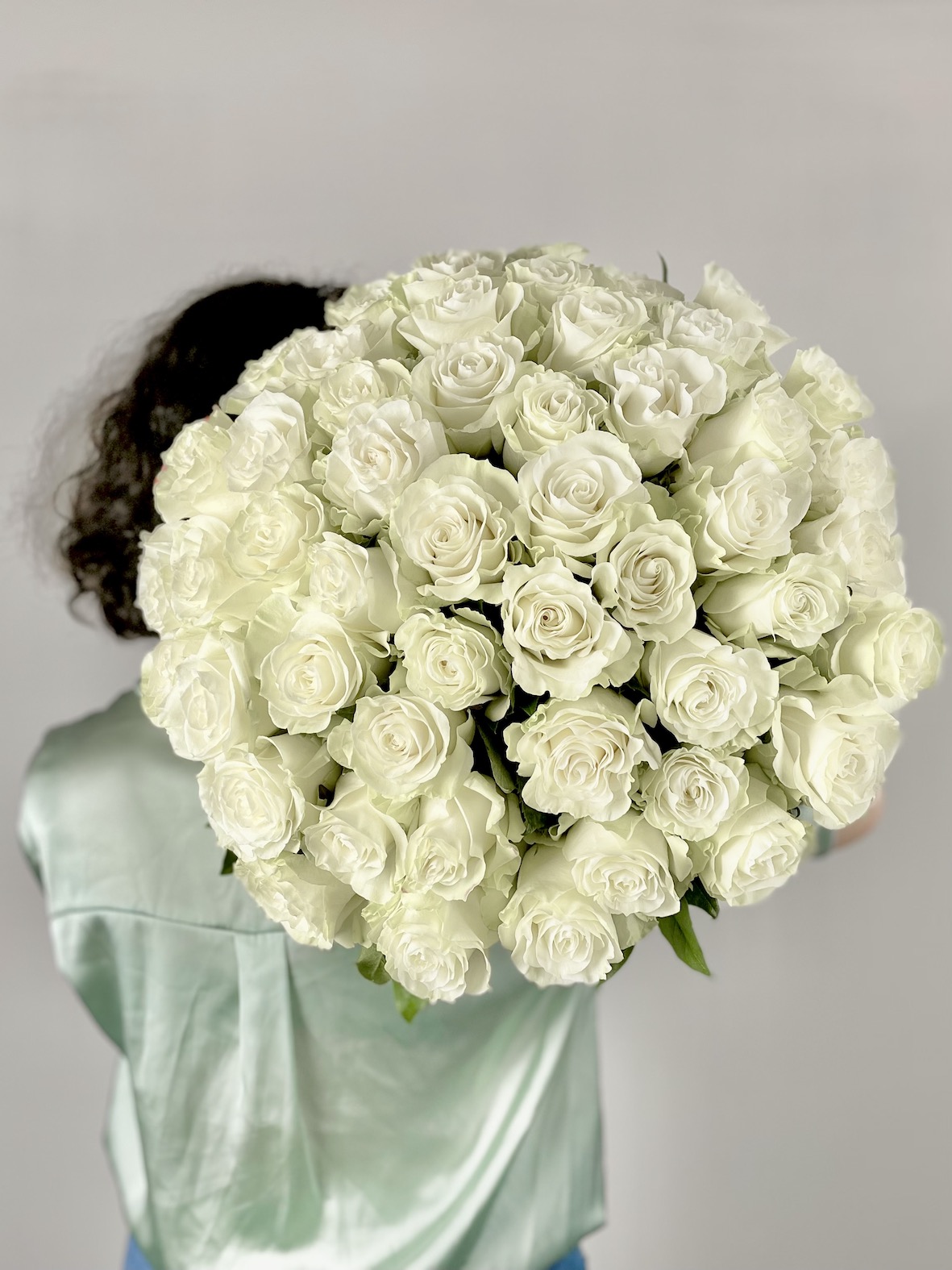Bouquet de roses blanches - Atelier Lavarenne